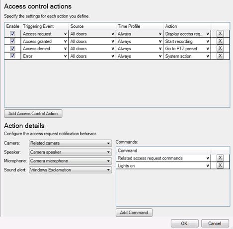 XProtect Access Control Module – Built-in functions