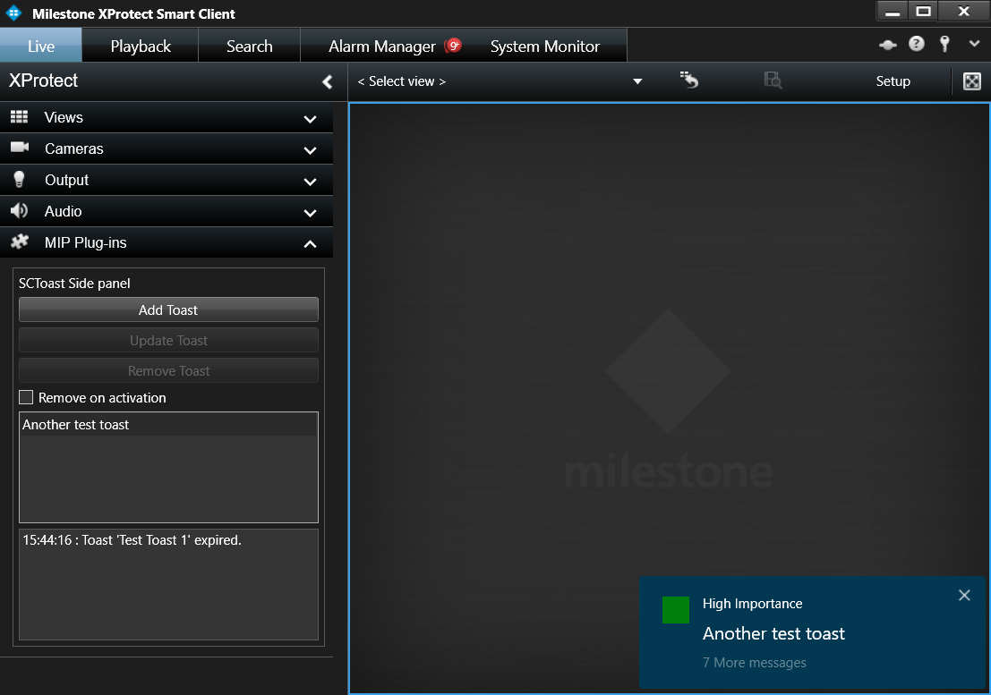 Smart Client Toast Sample